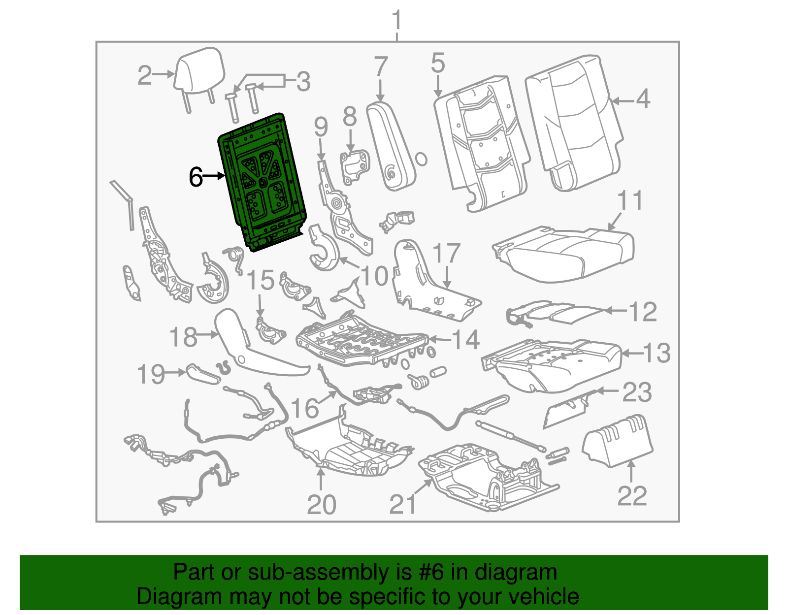 2015-2020 GM Rear Seat Frame 23402416 | Capital Chevy Parts