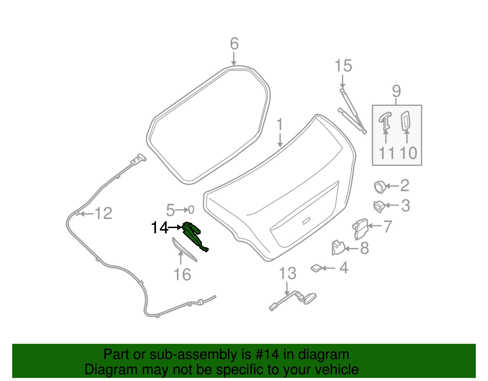 2009-2014 Nissan Maxima Hinge Assembly 84401-9N00C | My Nissan Part