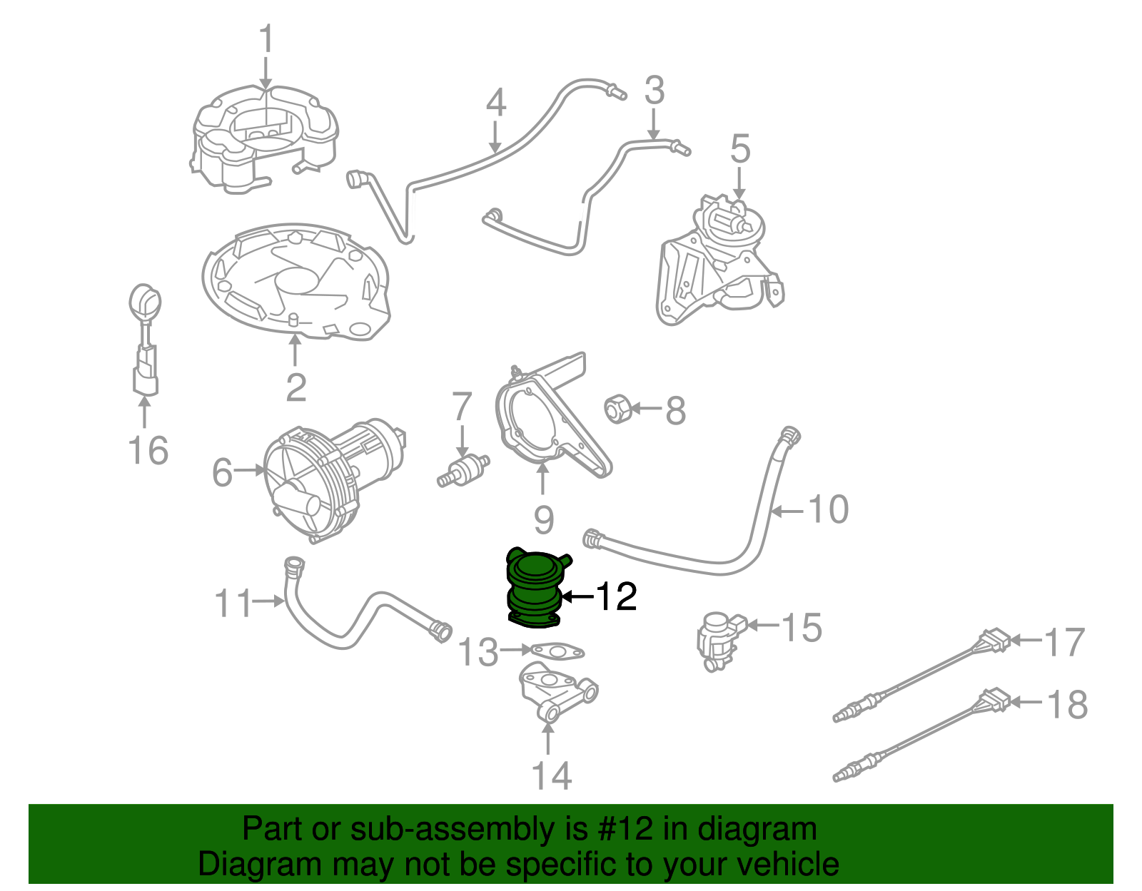 2008-2017 Volkswagen Secondary Air Injection Pump Check Valve 06J-131 ...