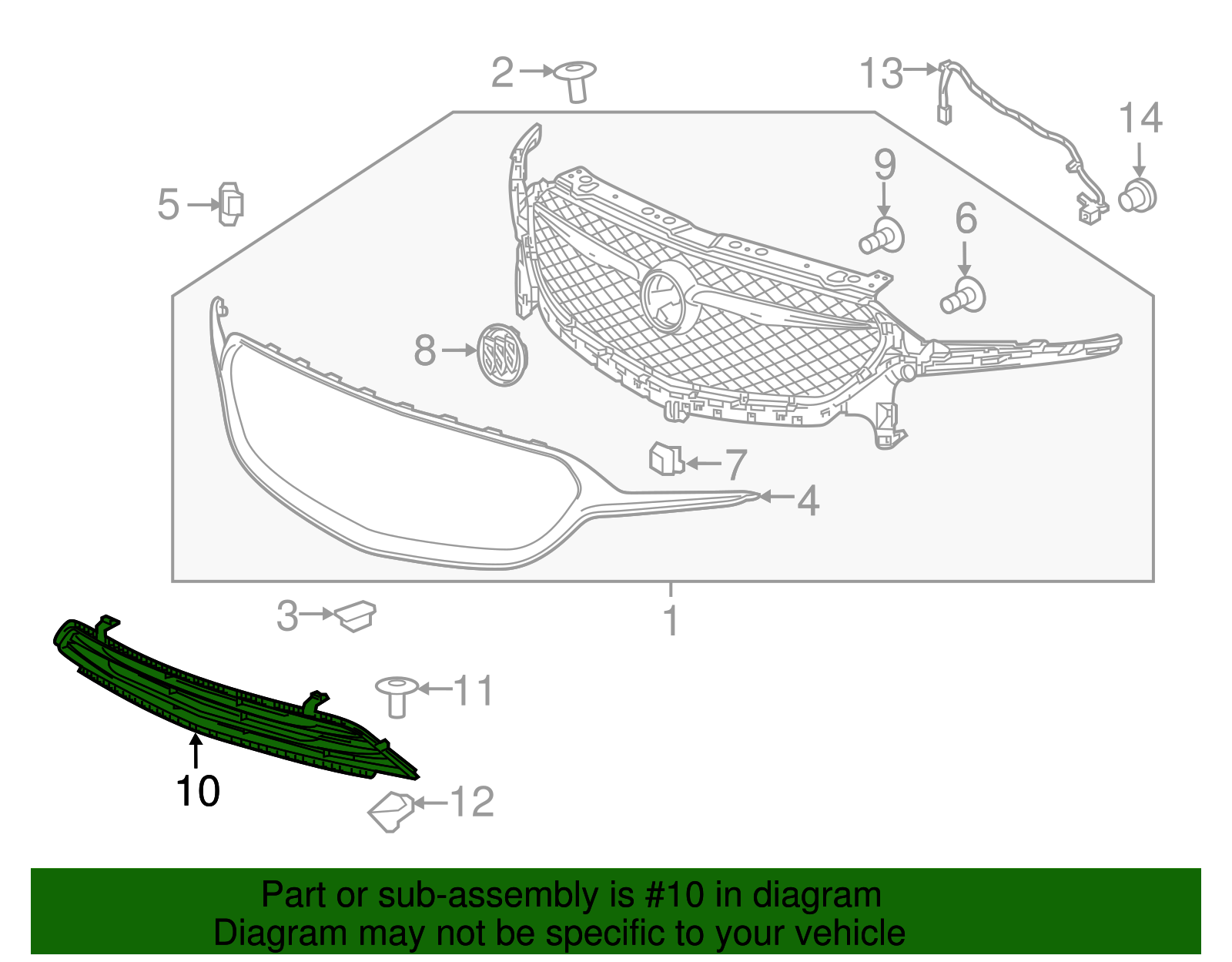 2018-2021 Buick Enclave Front Grille 84739634 | Shop Matick Buick GMC