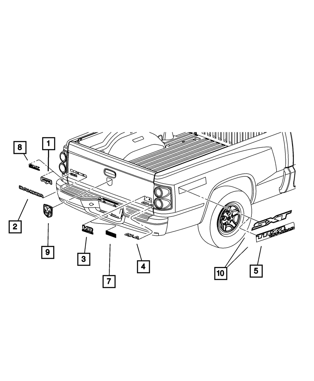 55277438AA - Tailgate Nameplate The Official Mopar eStore
