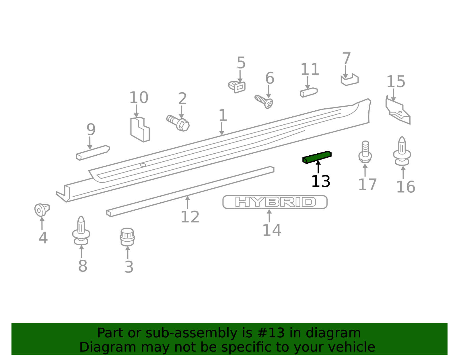 75862-30180 - Rocker Molding Protector - 2013-2020 Lexus | My L Parts
