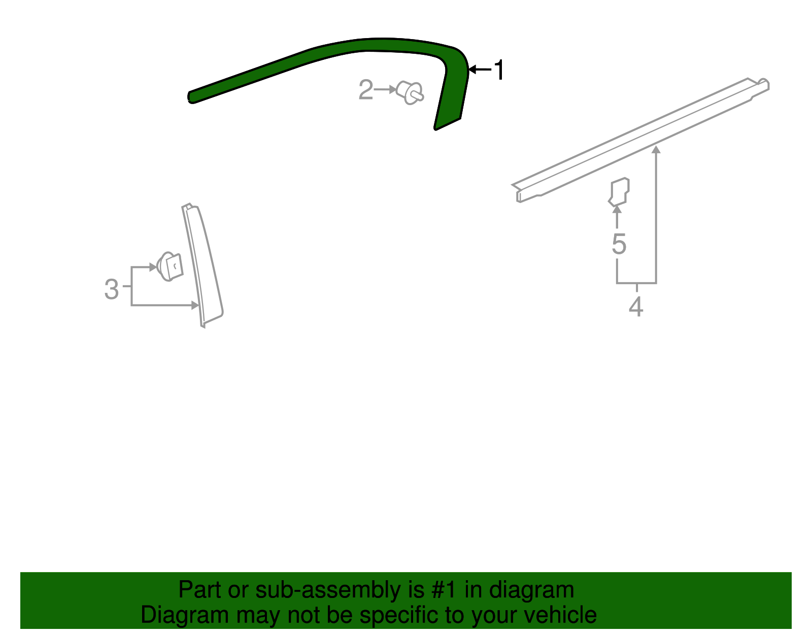 72921-T2A-A01 - Upper Molding 2013-2017 Honda Accord | Honda Parts Online