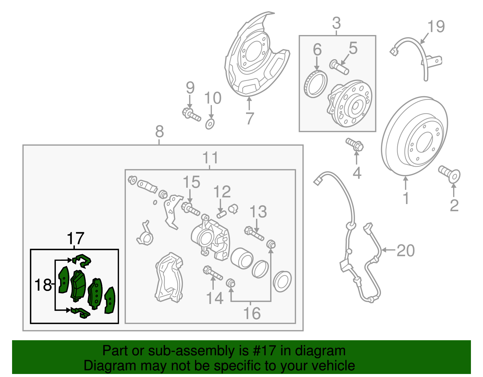 2012-2016 Hyundai Veloster Disc Brake Pad Set Rear 58302-2VA30 | OEM ...