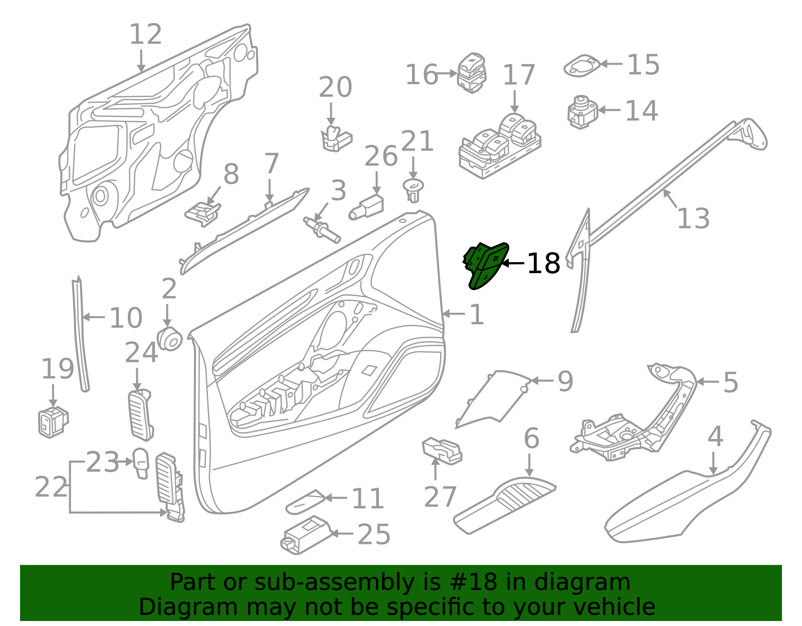8V7-962-107 - Lock Switch 2015-2017 Audi | Audi OEM Parts Guy