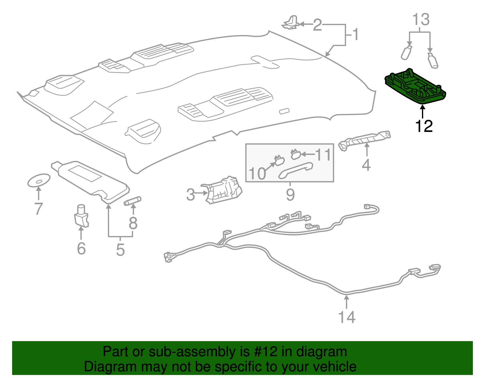 2013-2018 Toyota Dome Lamp 81360-06060-A1 | Toyota Parts Center