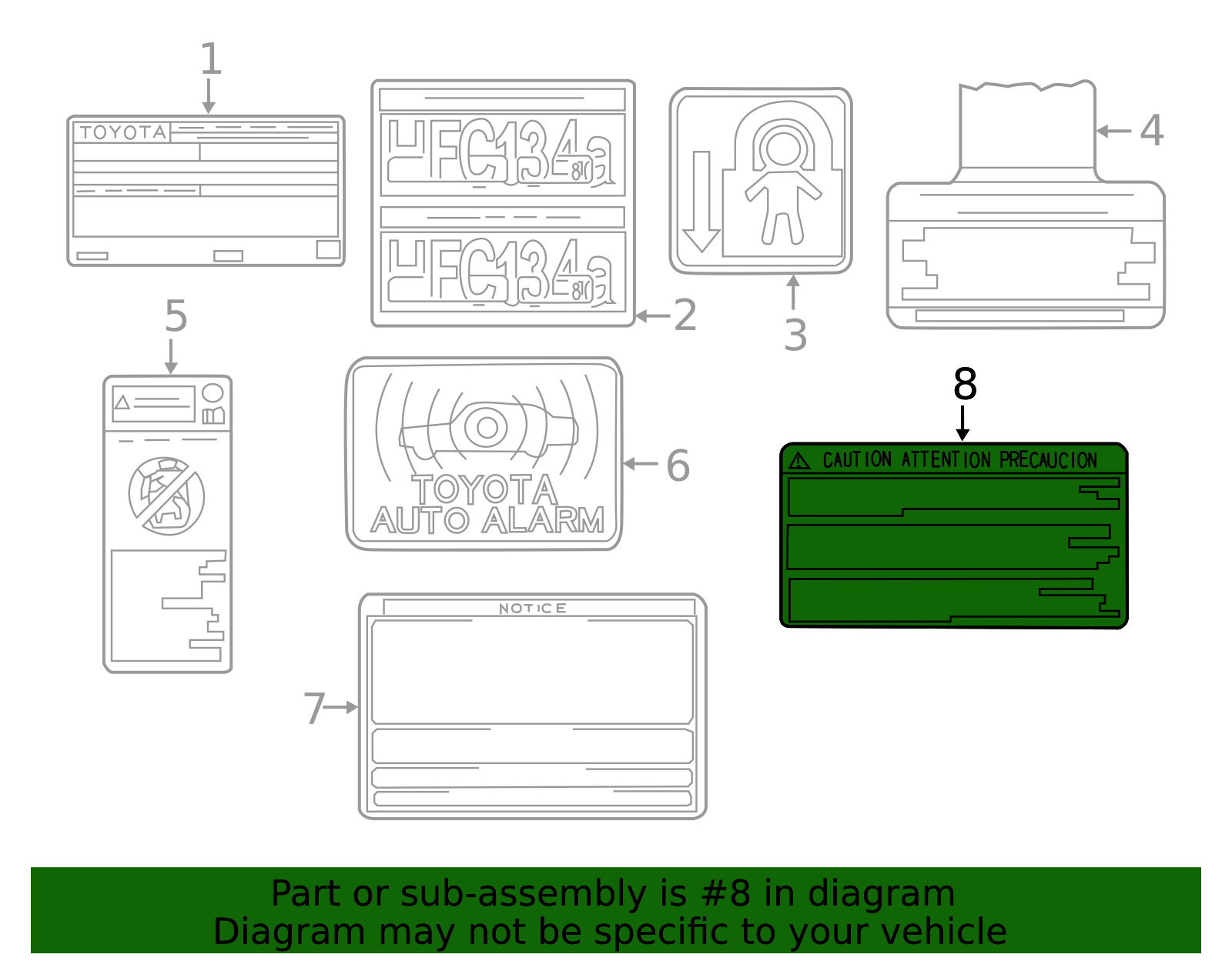 2010-2021 Toyota Caution Label 74552-0C010 | MotorMotor