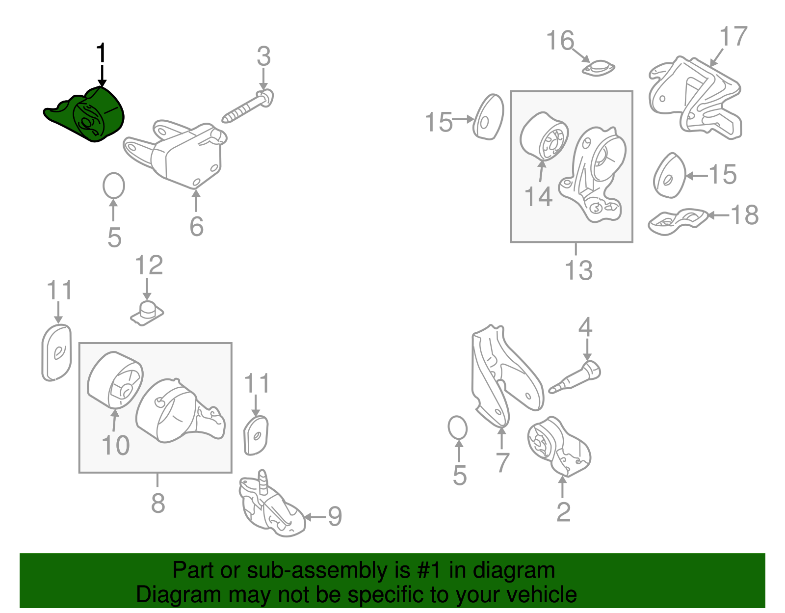 0K52Y-39040A - Motor Mount 2002-2005 Kia Sedona | Kia.Parts Store