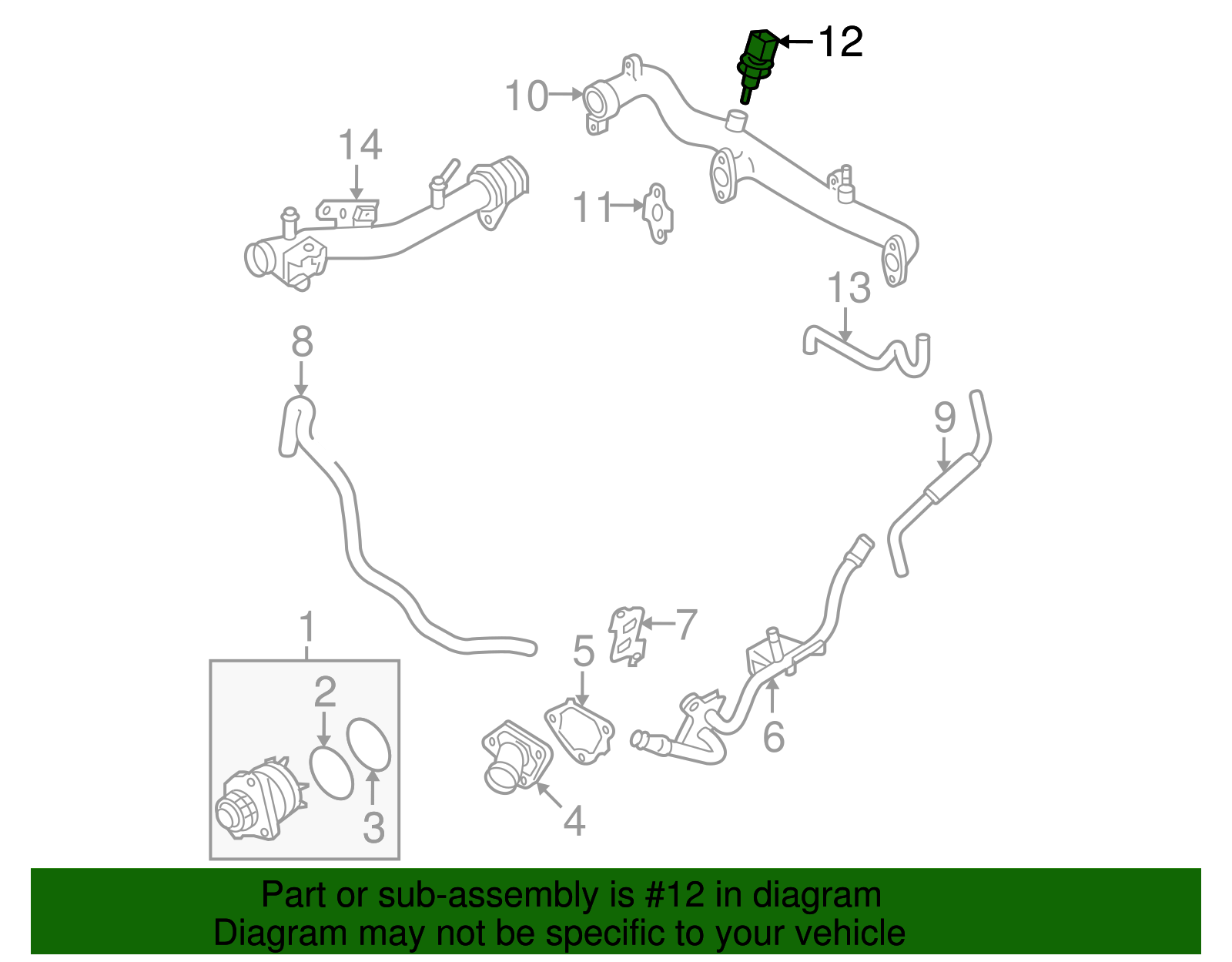 1995-2021 Nissan Coolant Temp Sensor 22630-7Y000 | Nissan Parts Central