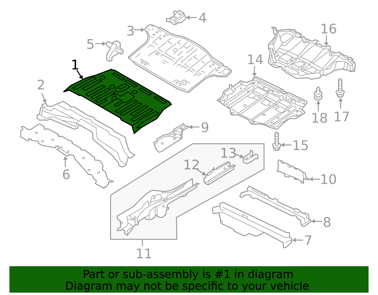 2013-2025 Nissan LEAF Center Floor Pan 74510-3NF0A | My Nissan Part