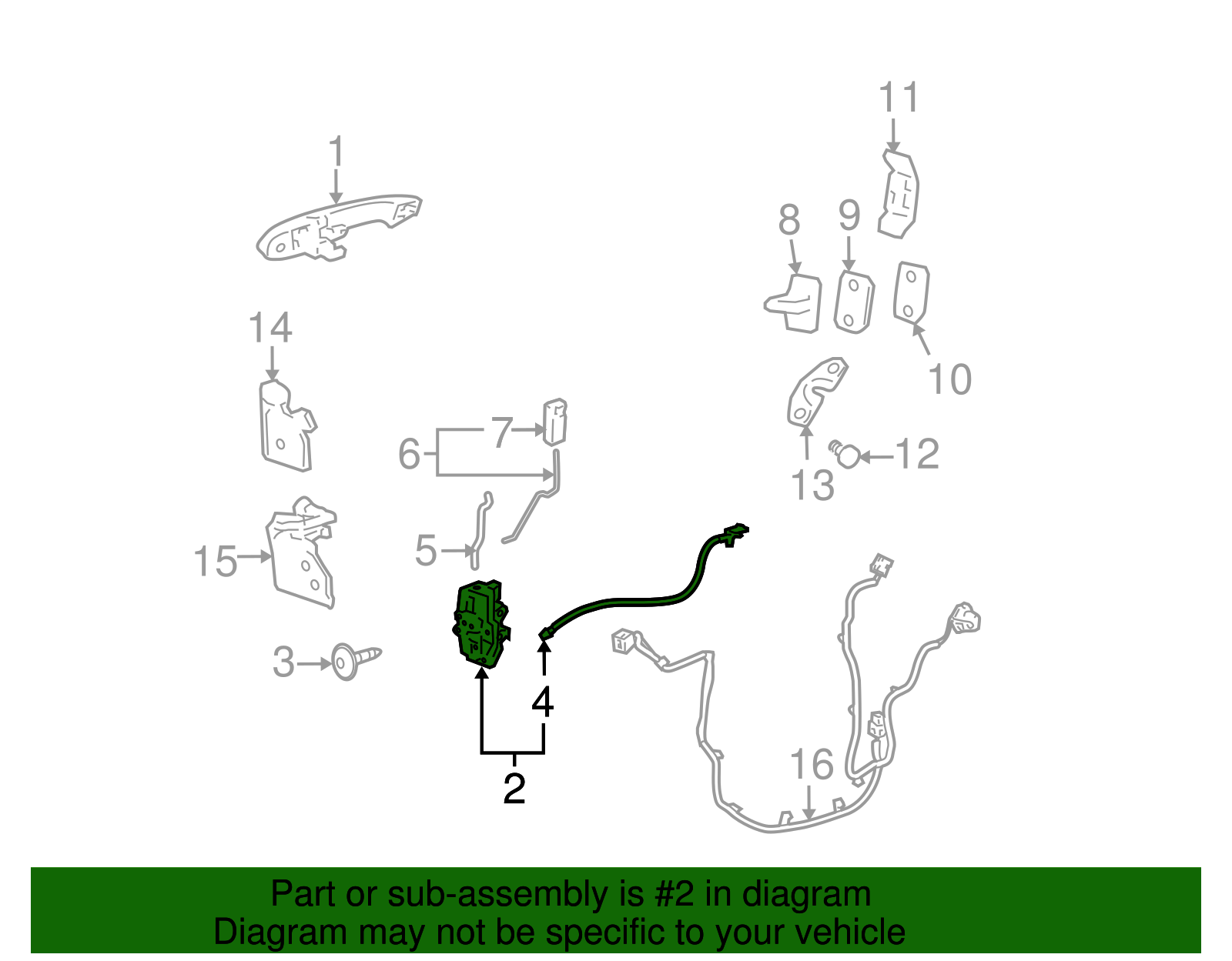 2012-2016 Chevrolet Rear Driver Side Door Lock 22862252 | Shop Matick ...