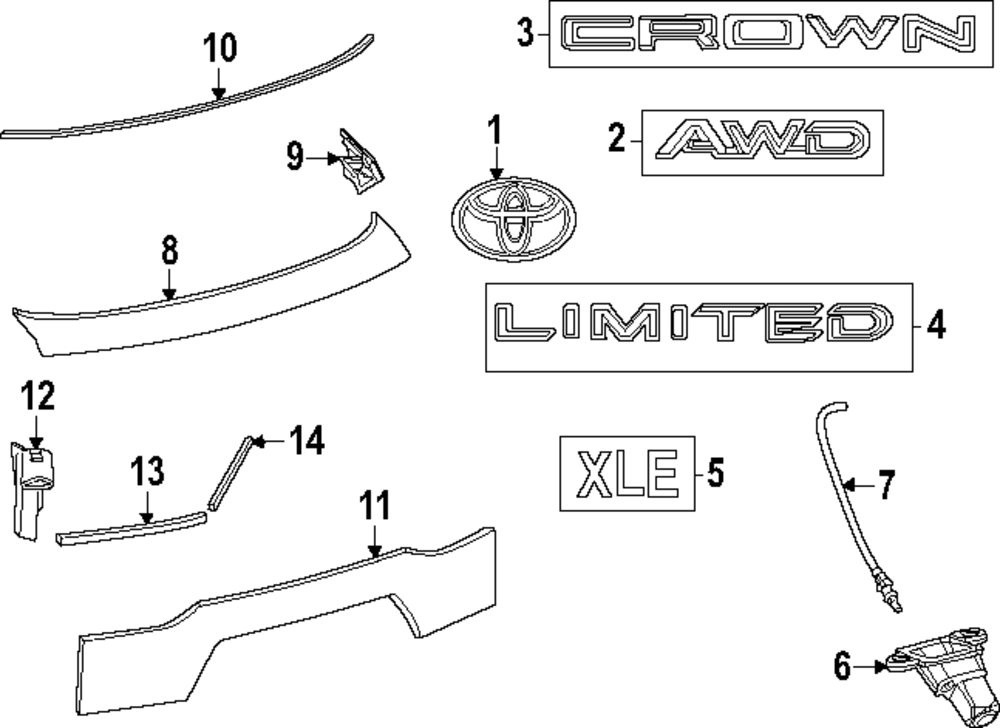 2025 Toyota Crown Signia Nameplate 75441-30480 | Toyota Parts Center