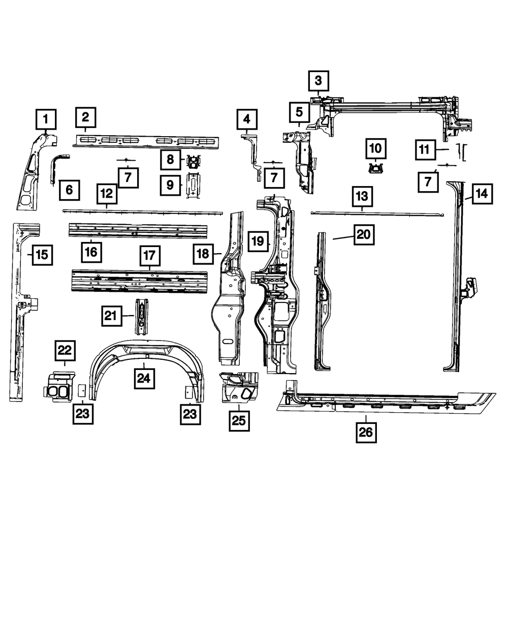 2021-2024 Ram D Pillar Upper Reinforcement 68134365AA | Miracle Mopar