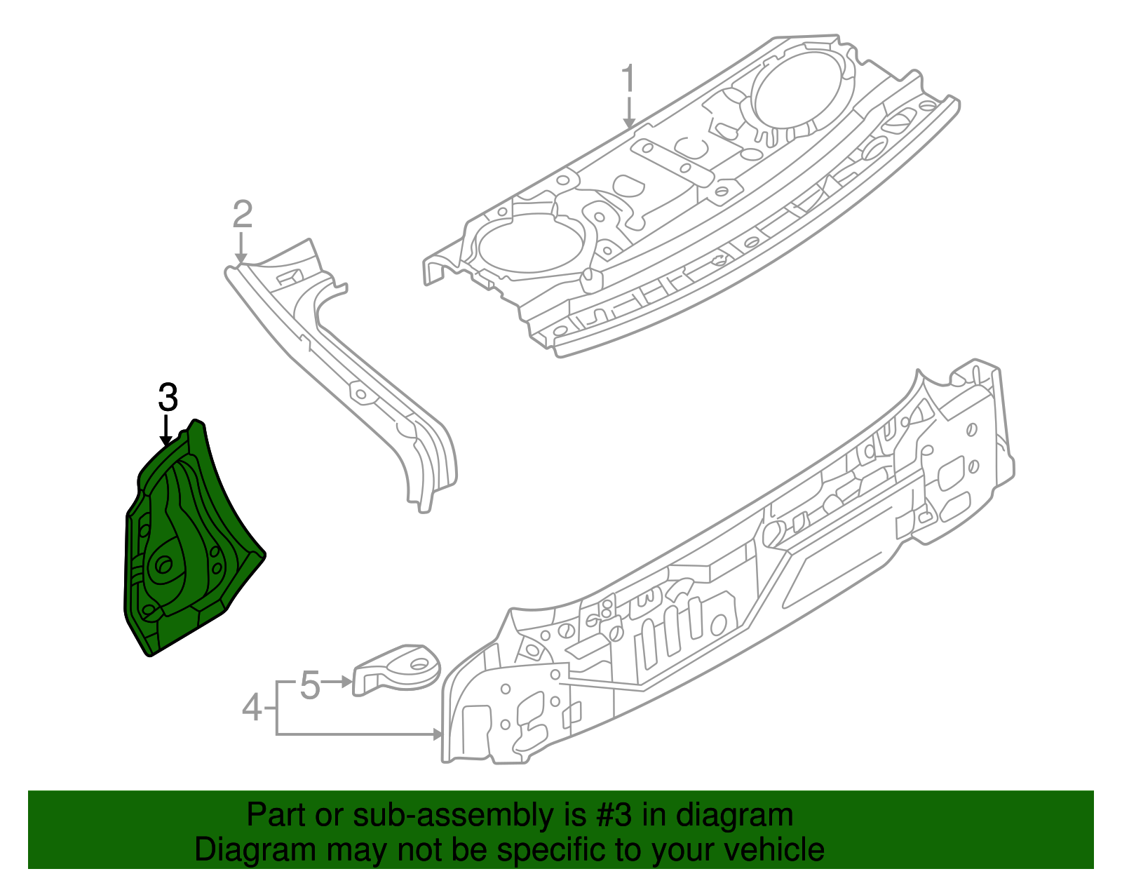 1999-2003 Mazda Protege | Corner Panel | B25D-71-480 | Mazda Online Parts