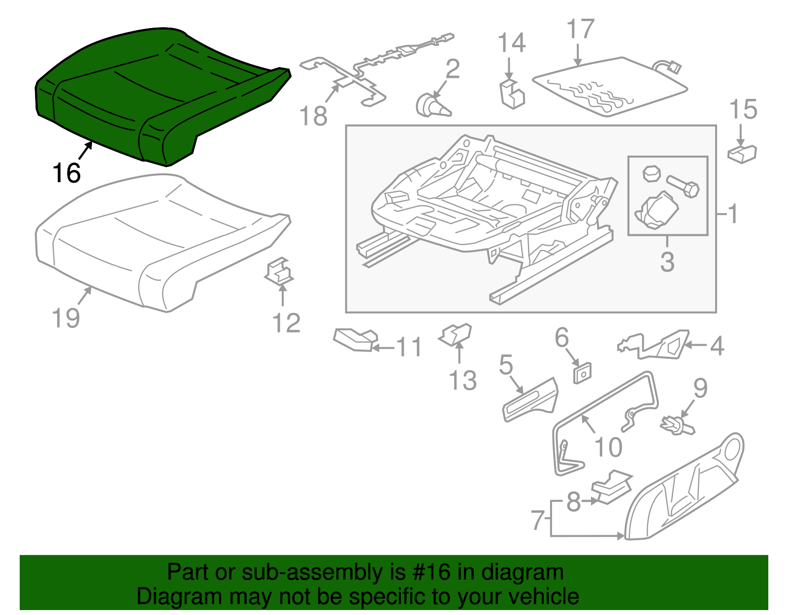 2015-2017 Volkswagen Golf R Seat Cover 5G0-881-406-DH-CMP | QuirkParts