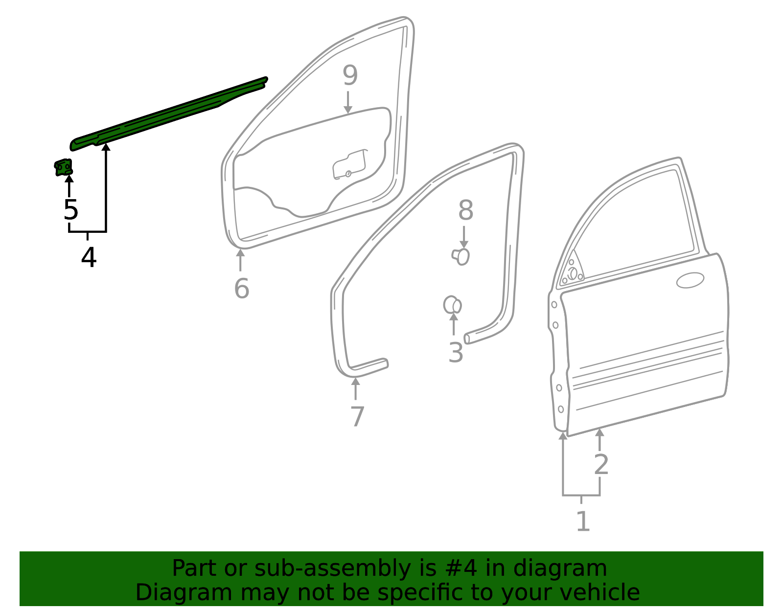 1999-2001 Hyundai Sonata Belt Weather-Strip 82220-38000 | QuirkParts