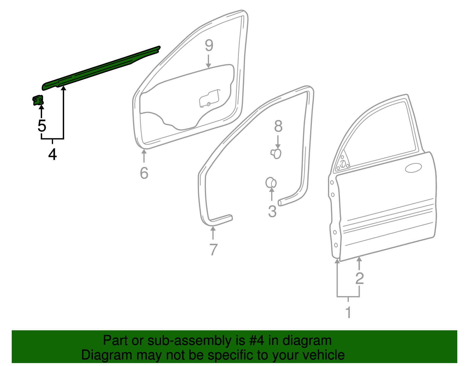 Hyundai - 82210-3C000 - Belt Weather-Strip - 2002-2005 Hyundai Sonata ...