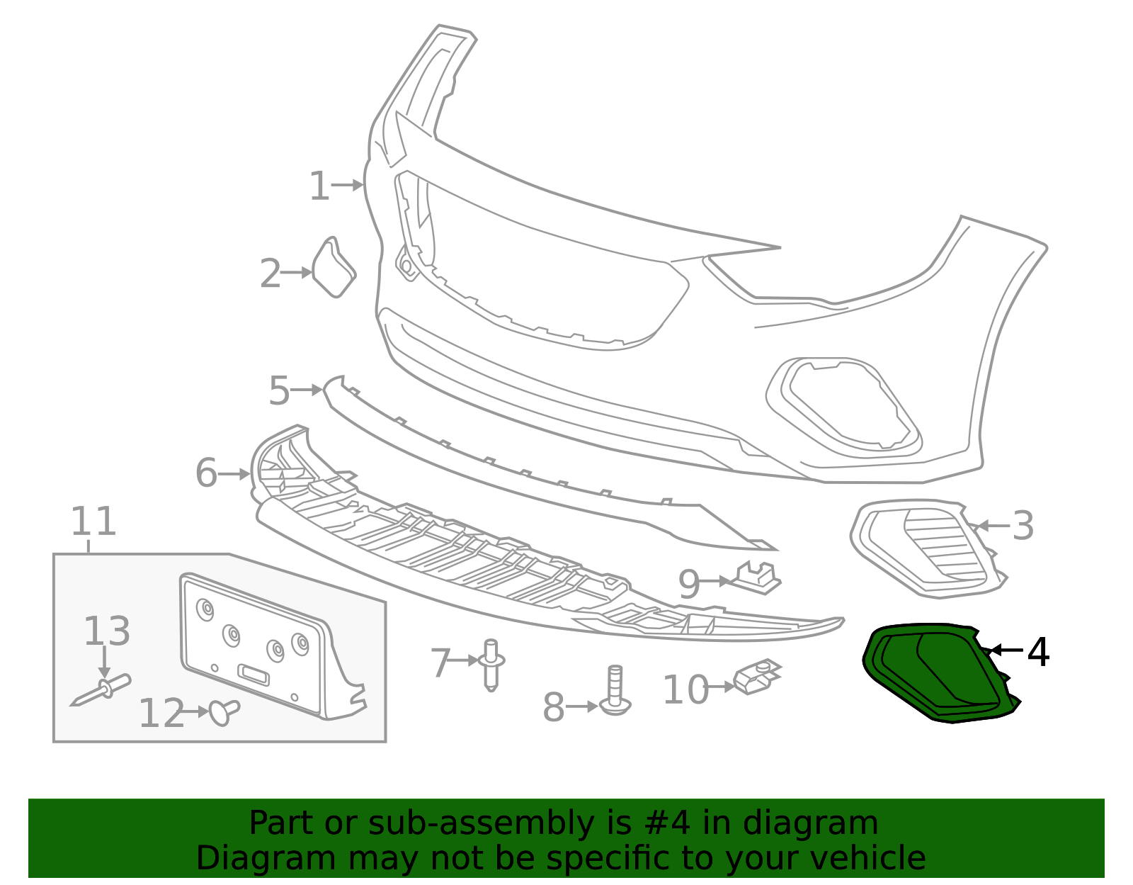 GM Parts | Genuine Front Driver Side Fog Lamp Opening Insert Part ...