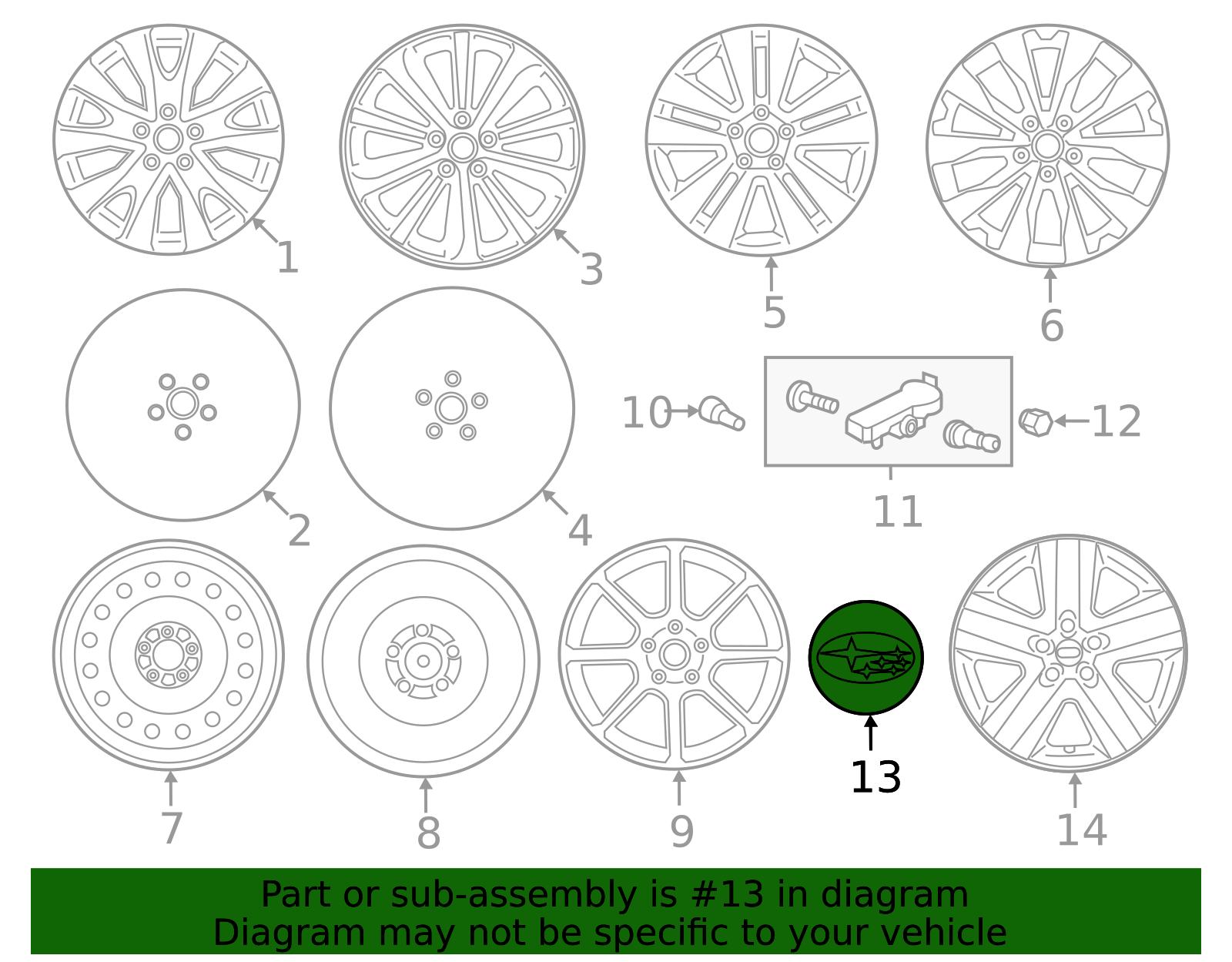 28821VA000 - 2015-2022 Subaru - Center Cap Assembly-Aluminum Wheel ...