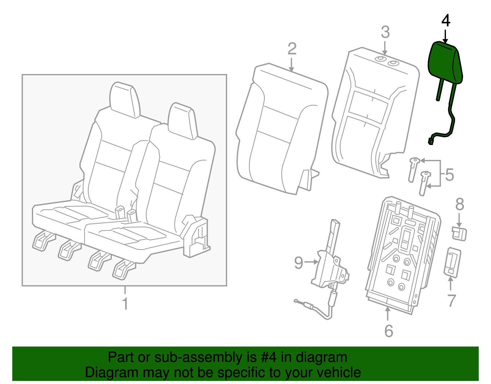 2023 GMC Acadia Headrest 86819267 | Capital Chevy Parts