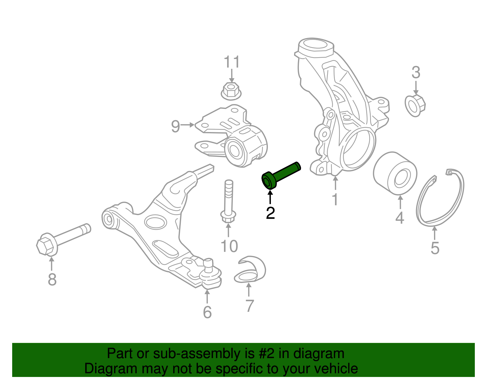 W707209-S442 - Knuckle Bolt 2014-2018 Ford | Ford Parts Direct