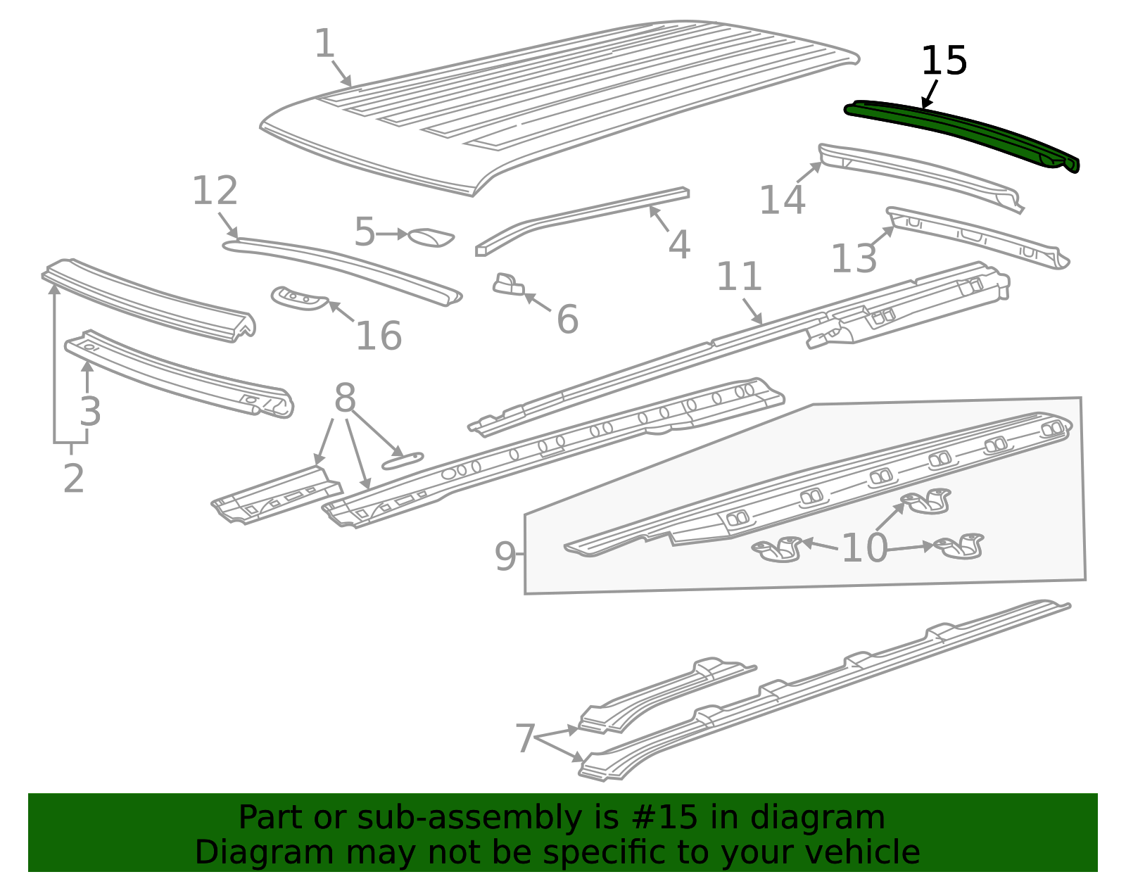 1996-2025 GM Roof Rear Header Panel Reinforcement 25759453 | Capital ...