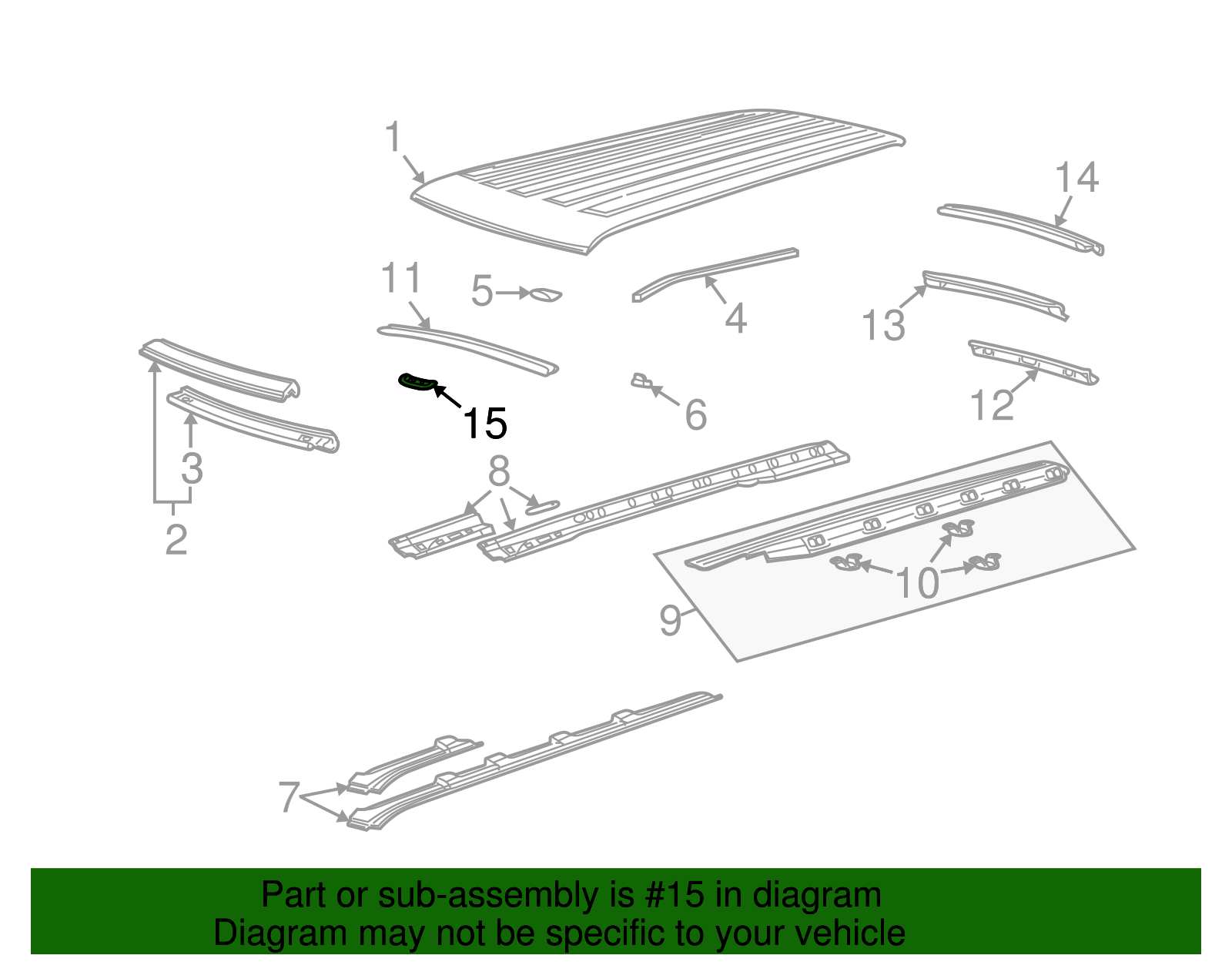 1996-2025 GM Roof Rear Header Panel Reinforcement 25759453 | Capital ...