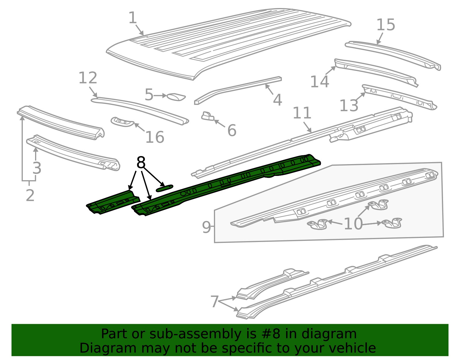 23277708 - Passenger Side Roof Inner Side Rail 2020-2025 GM | Gateway ...