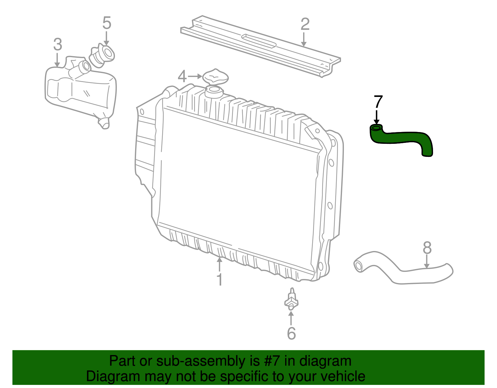 1997-2016 Ford | Upper Hose | XC2Z-8260-CB | Walls' Ford Parts