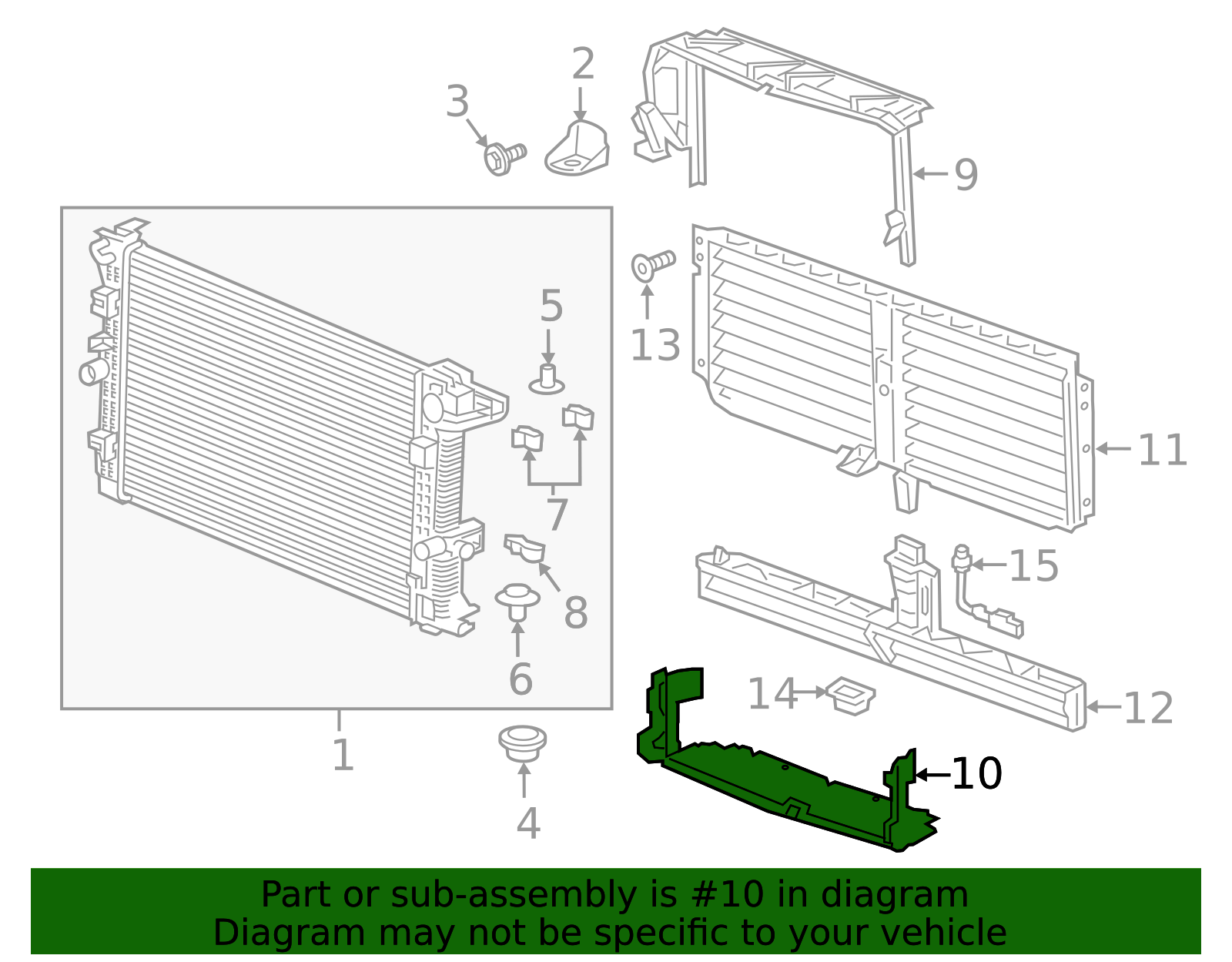 2018-2021 GMC Terrain Lower Radiator Air Baffle 23463188 GM ...