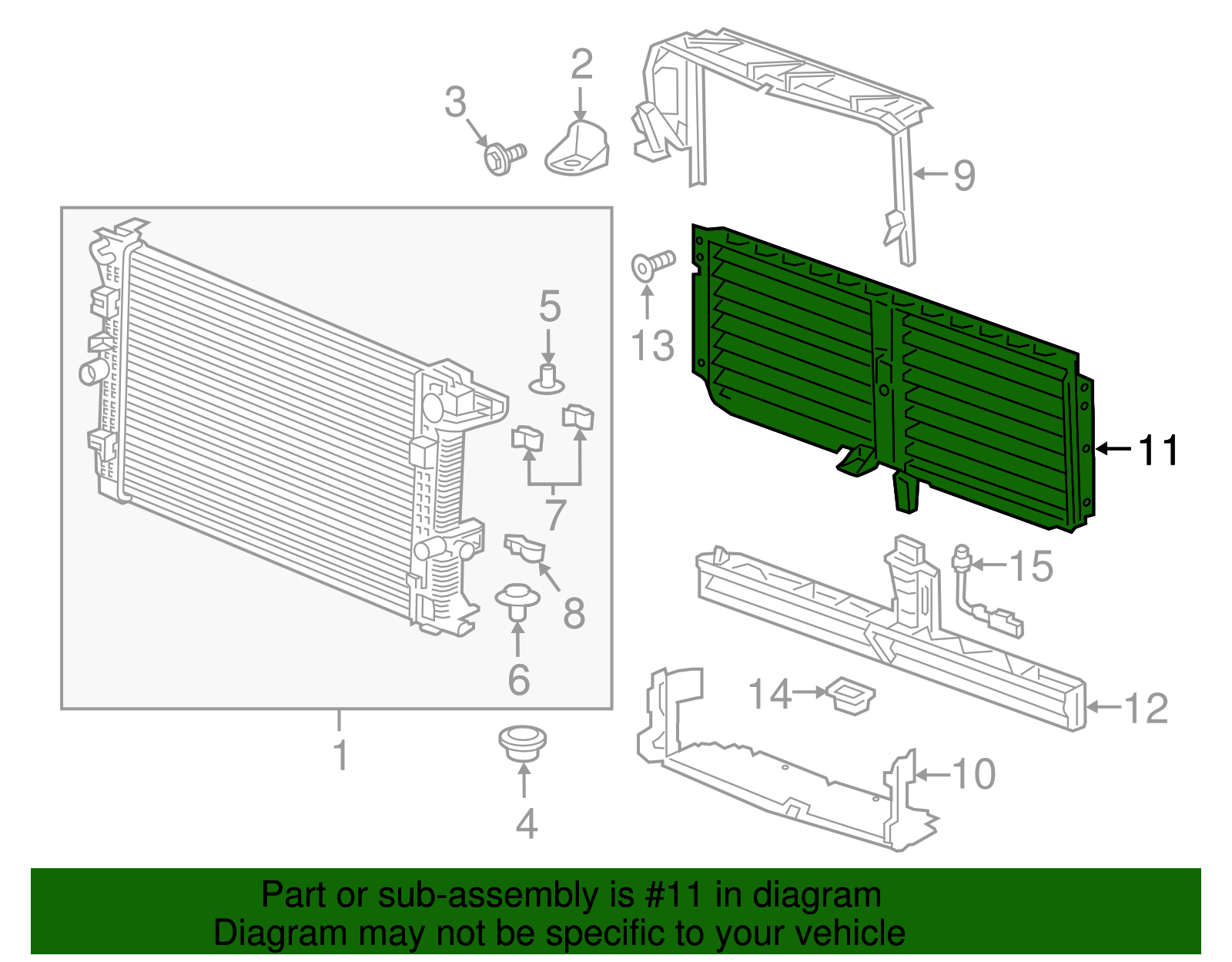 2018-2024 GM (Replaces 84460245) Front Bumper Shutter 85052433 GM ...