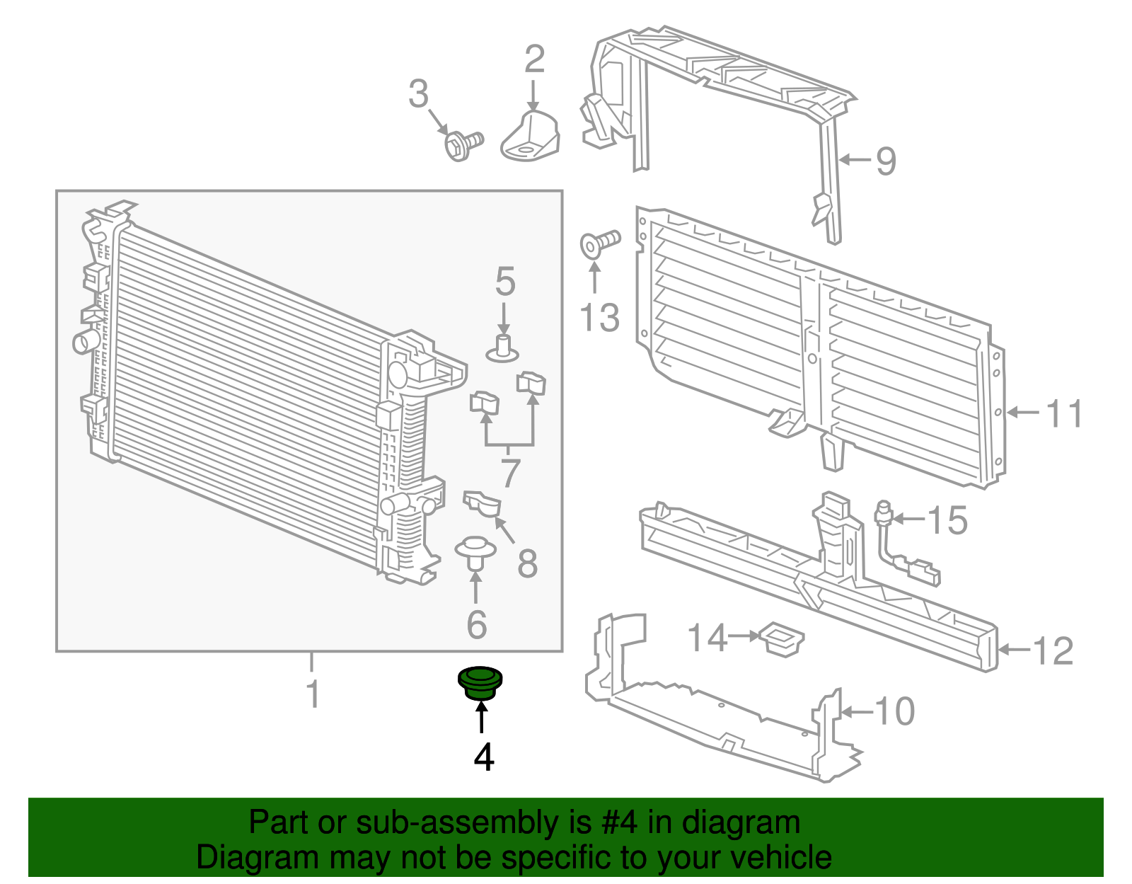 2018-2025 GM Radiator Lower Insulator 84927360 | GM Parts Center