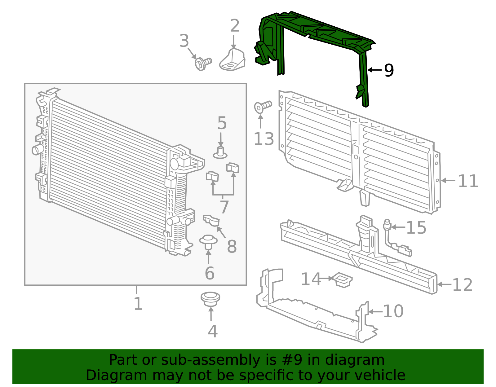 2018-2024 GMC Terrain Upper Radiator Air Baffle 84618991 GM ...