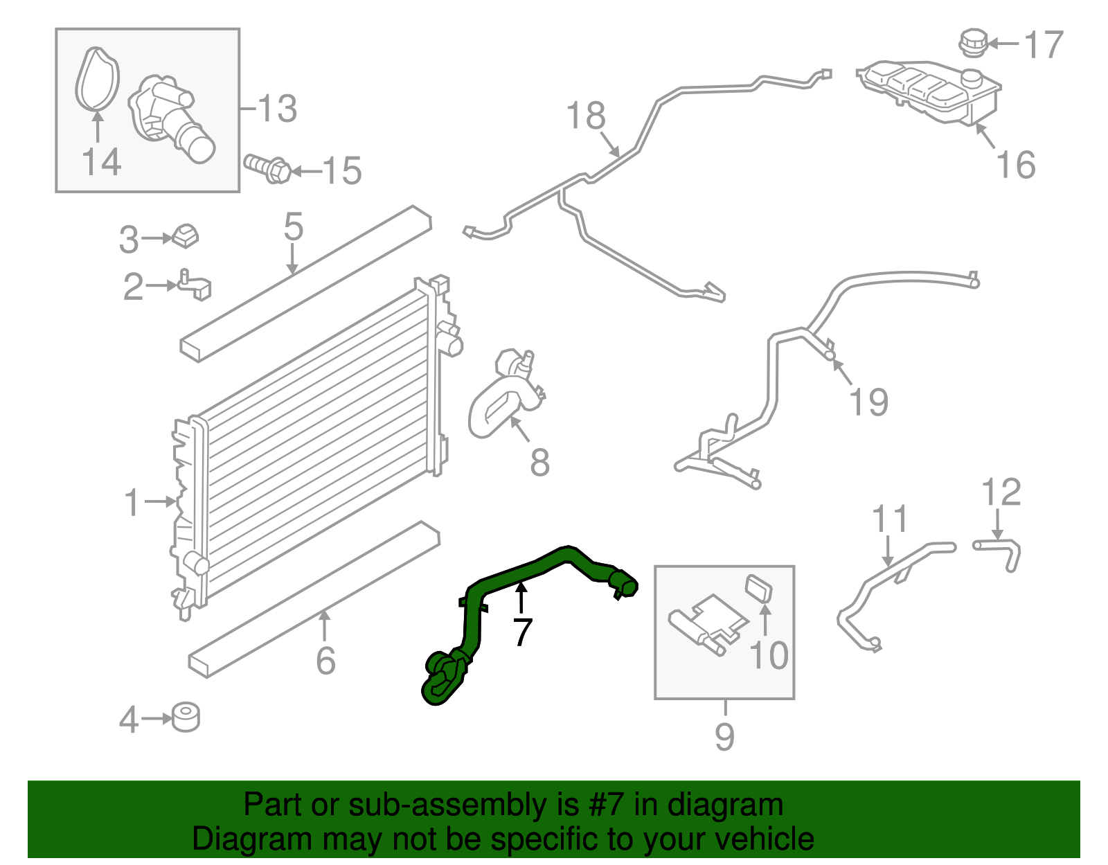 2013-2019 Ford Escape Lower Hose CV6Z-8260-M | Ford OEM Parts Outlet