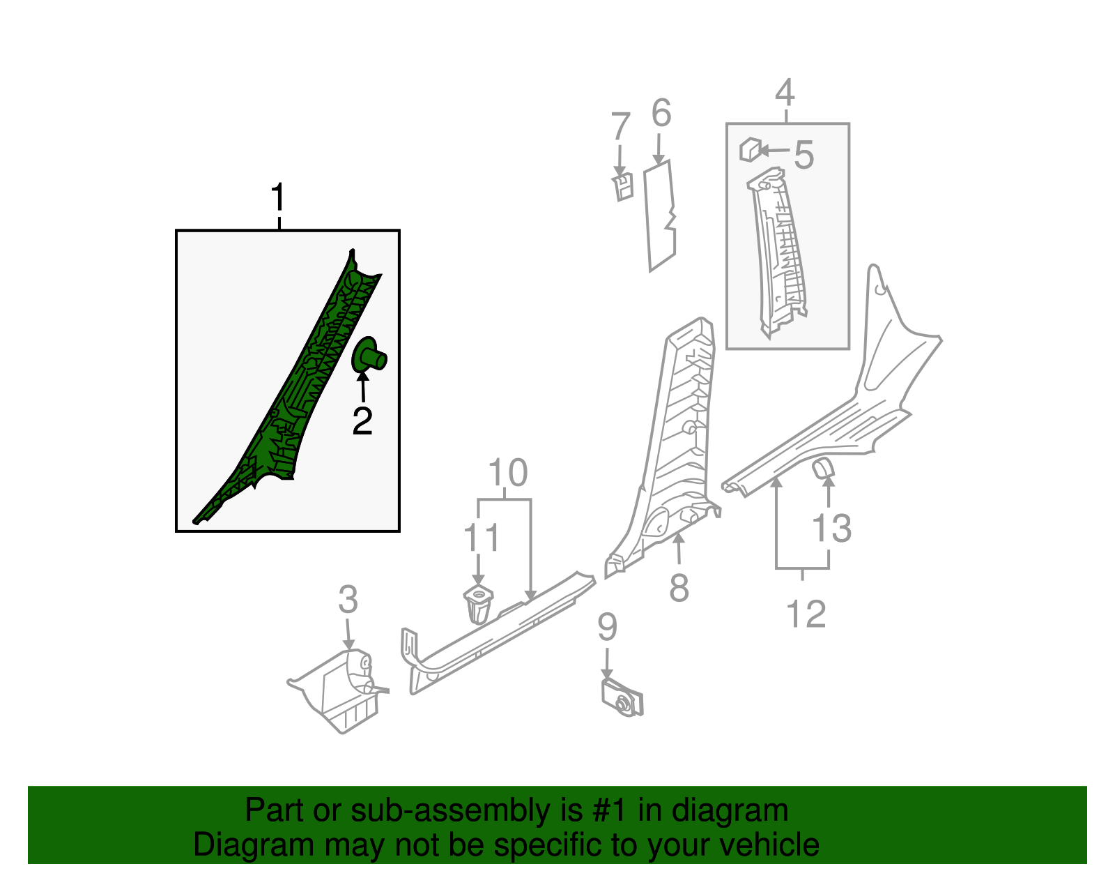 85820-3L100-3P - Windshield Pillar Trim - 2009-2011 Hyundai Azera ...
