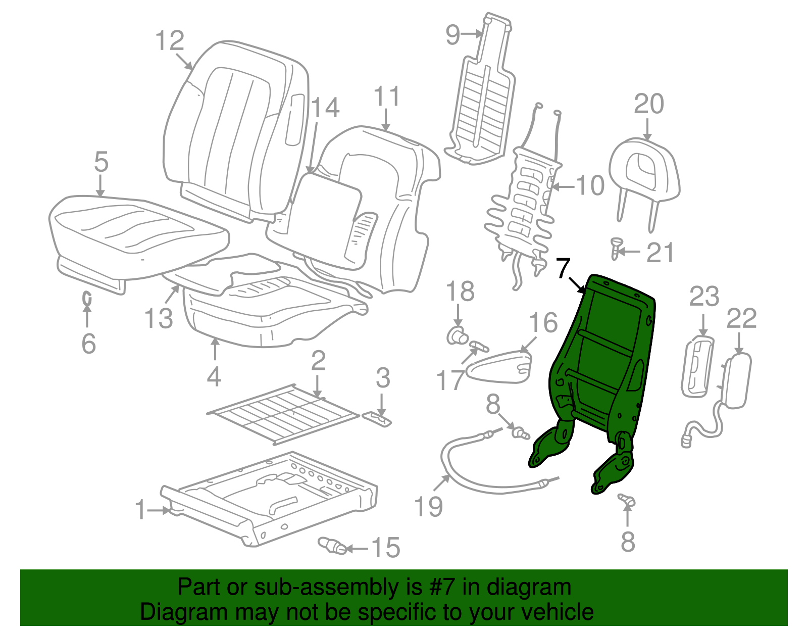 2001-2005 GM Driver Seat Back Frame 88894879 | Capital Chevy Parts