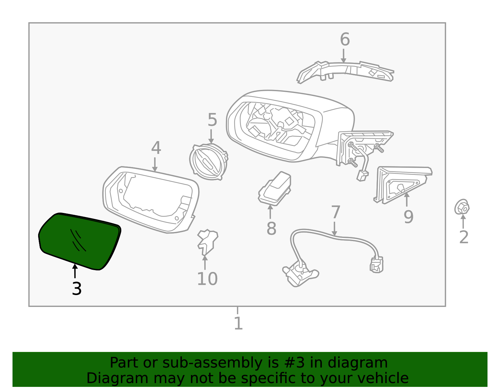 Genuine OEM Mirror Glass Part# 87621-B1451 Fits 2016-2020 Hyundai: Up ...