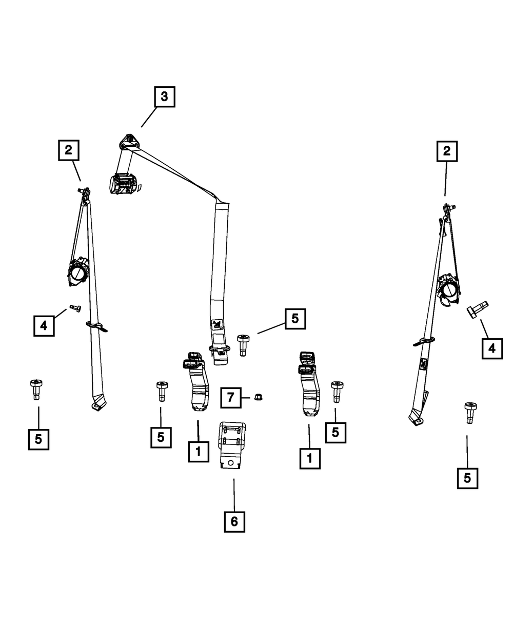 1AC86DK2AC - Rear Center Shoulder Seat Belt 2009-2017 Jeep Compass ...