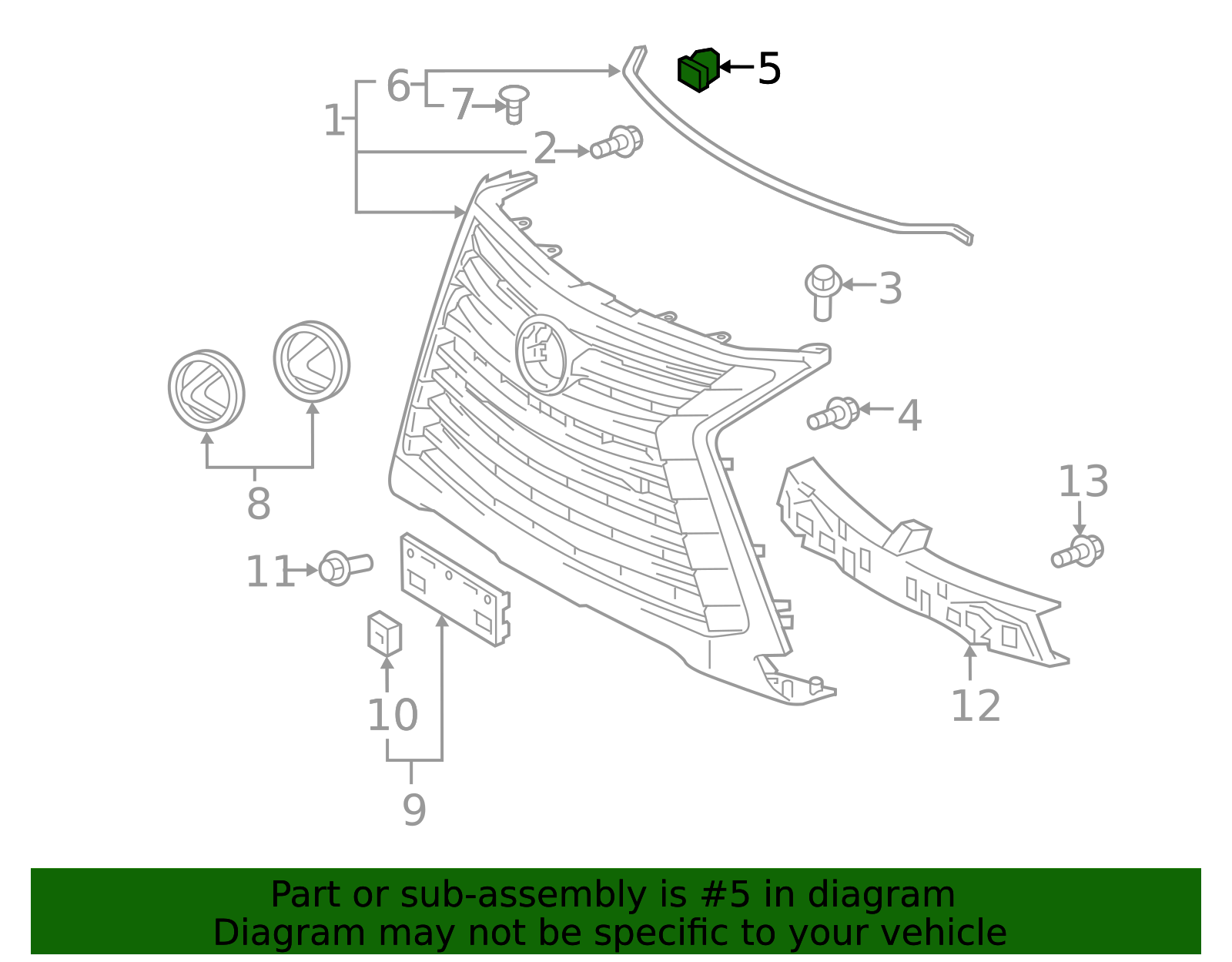 53117-60060 - Grille Retainer - 2008-2011 2013-2020 Lexus LX570 | My L ...