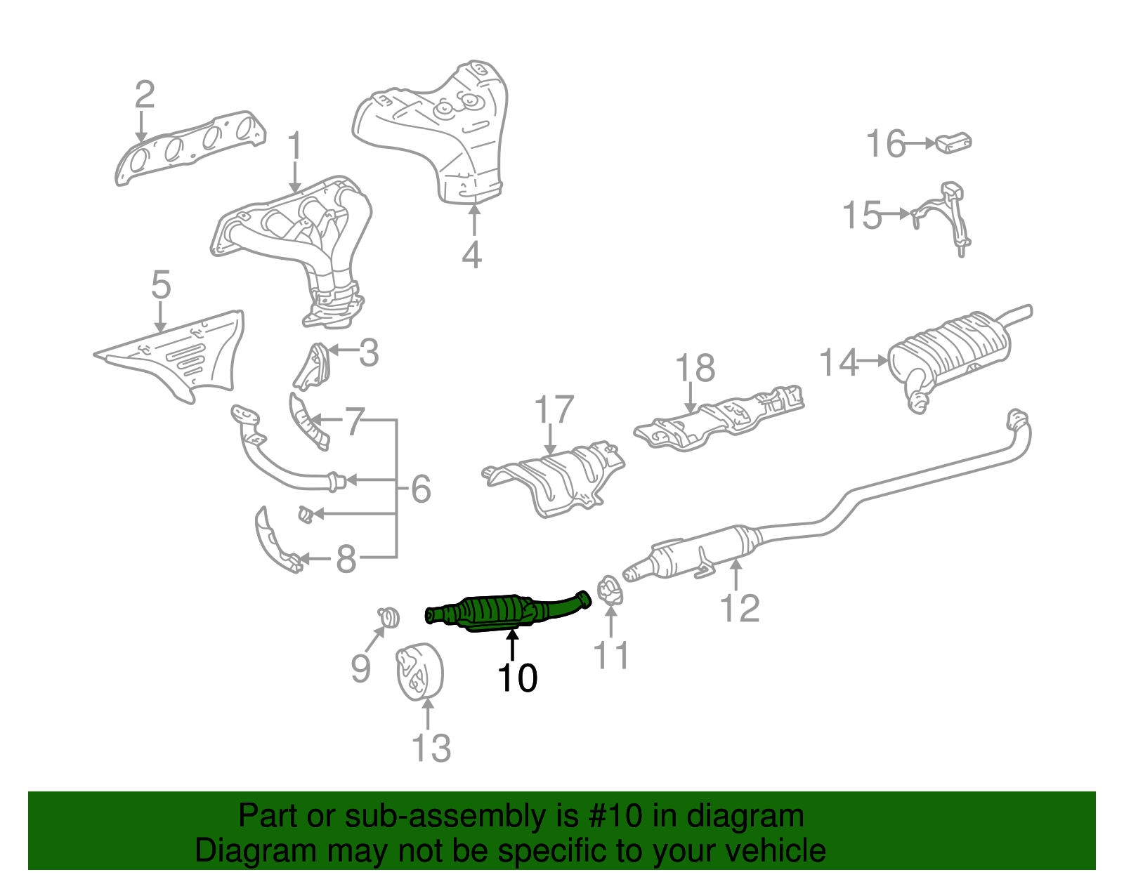 17460-0D070 - Catalytic Converter - 2000-2004 Toyota Corolla | Nucar ...