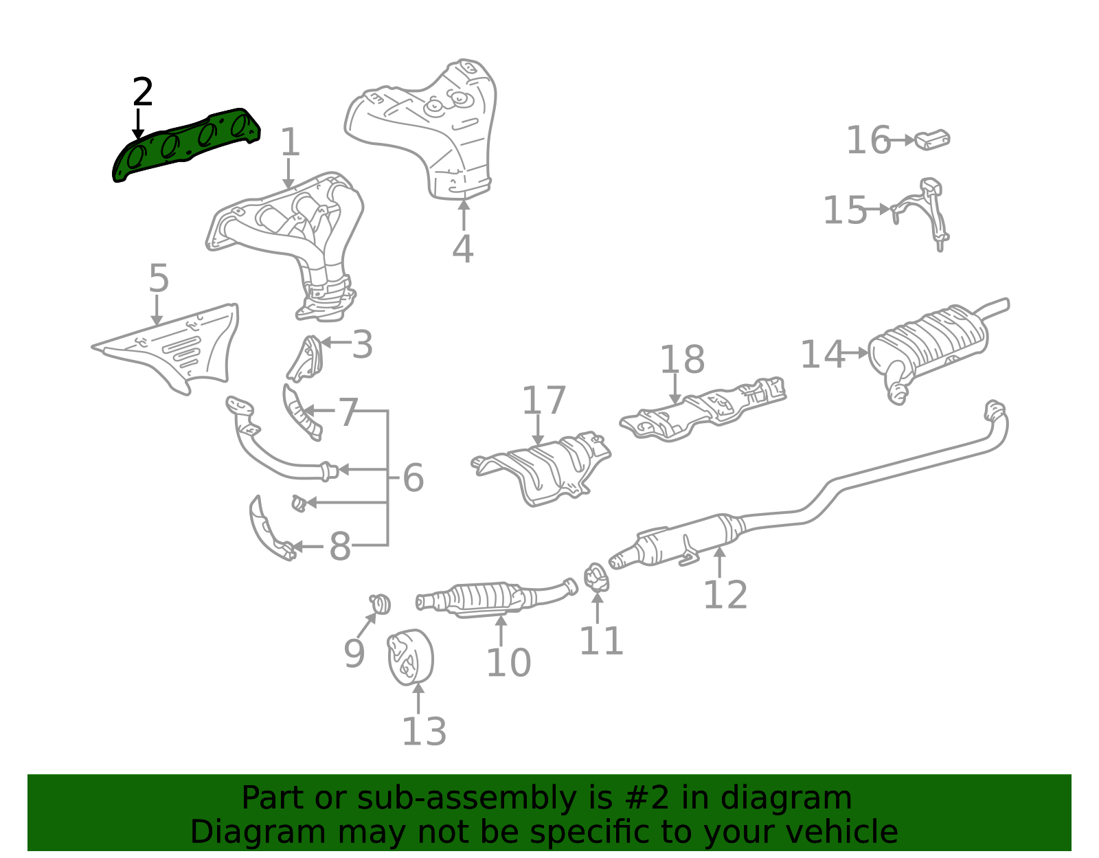 Genuine Official Toyota Manifold Gasket part# 17173-22010 for 1998-2008 ...