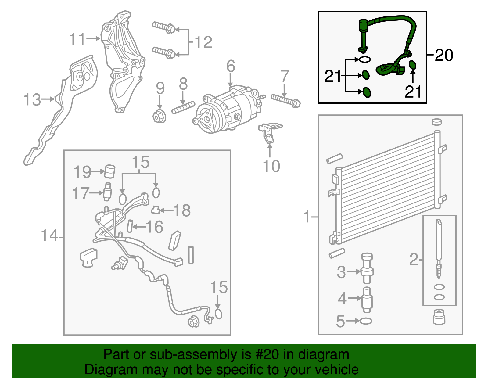 2013-2018 GM Air Conditioning Manifold Hose Assembly 23280354 ...