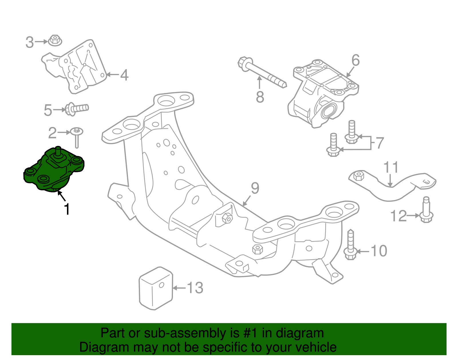 Genuine OEM Motor Mount Part# LR105970 Fits 2013-2022 Land Rover: Up To ...