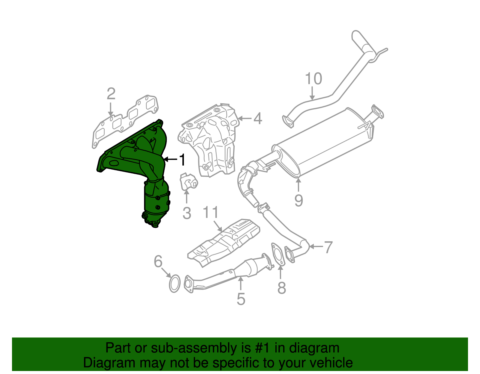 14002-EA00A - Exhaust Manifold 2005-2019 Nissan Frontier | Nissan Parts ...