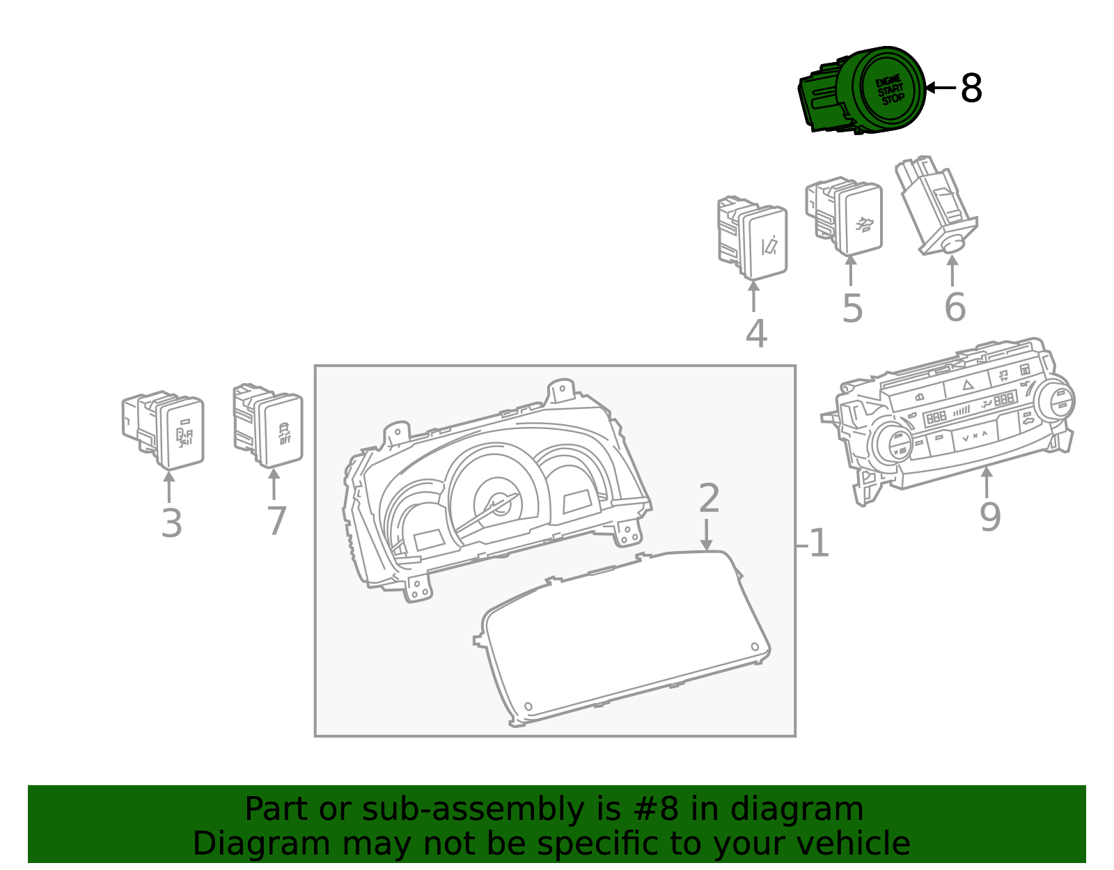 2015-2018 Toyota Start Button 89611-0R021 | MotorMotor