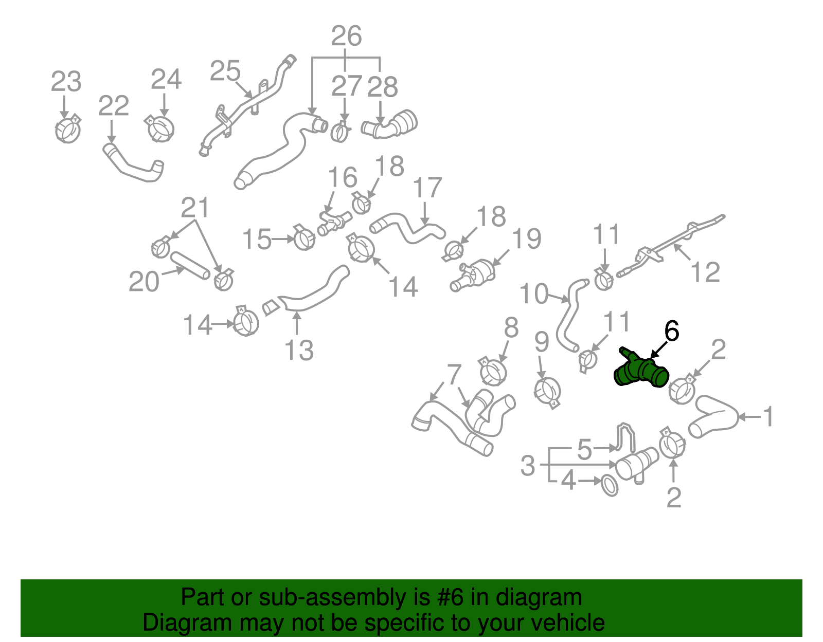 1J0-121-087-B - Cooling System Bypass Line Adapter 2006-2018 Volkswagen ...