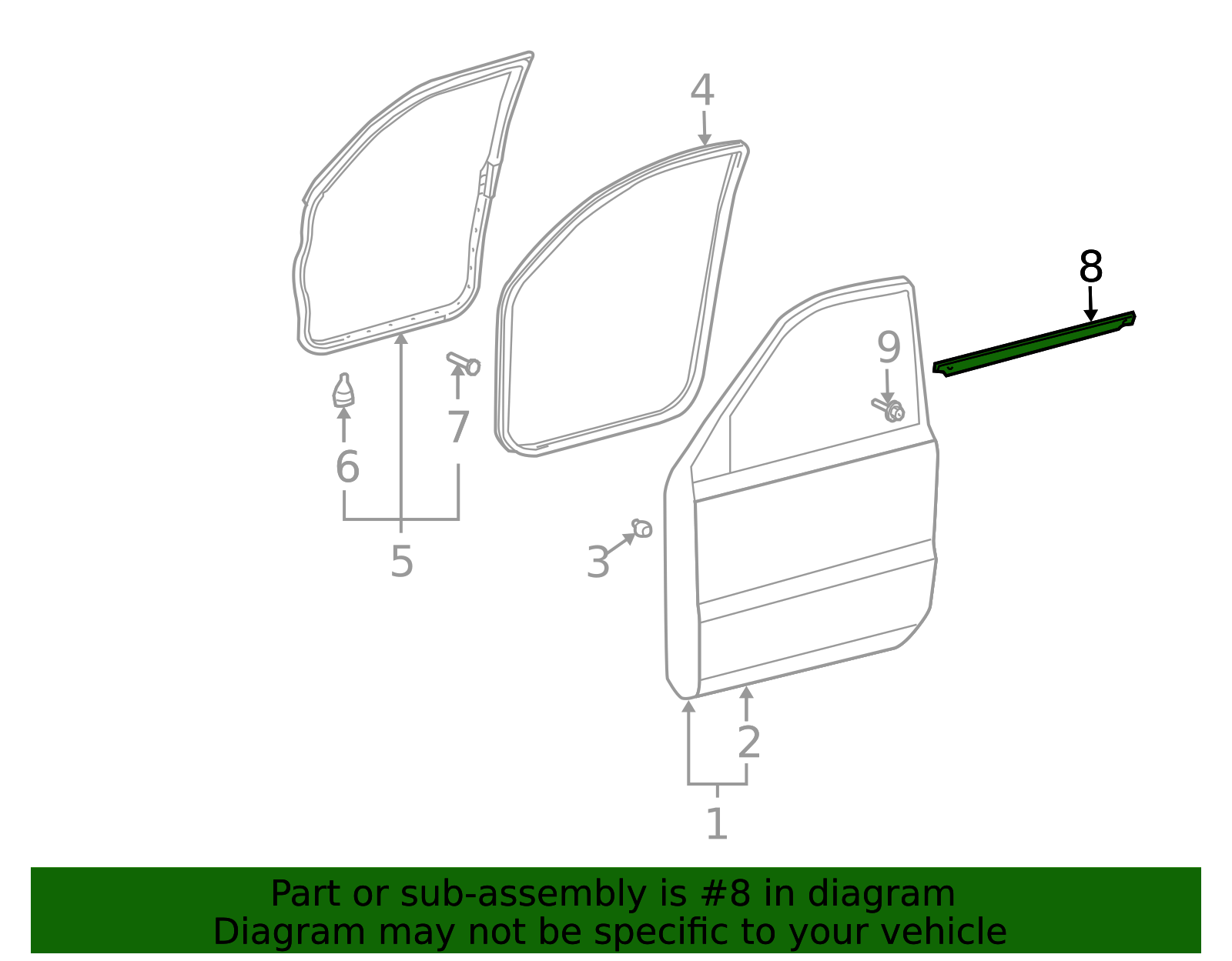 75711-60080 - Belt Weather-Strip - 2003-2009 Lexus GX470 | My L Parts