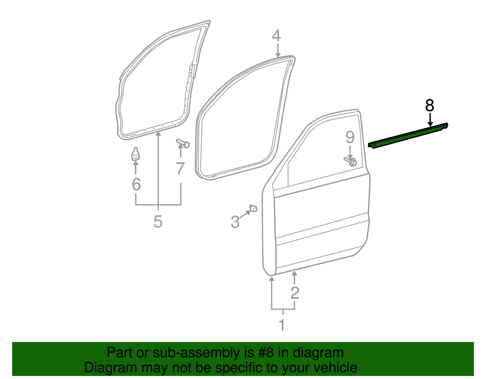 75711-60080 - Belt Weather-Strip - 2003-2009 Lexus GX470 | My L Parts