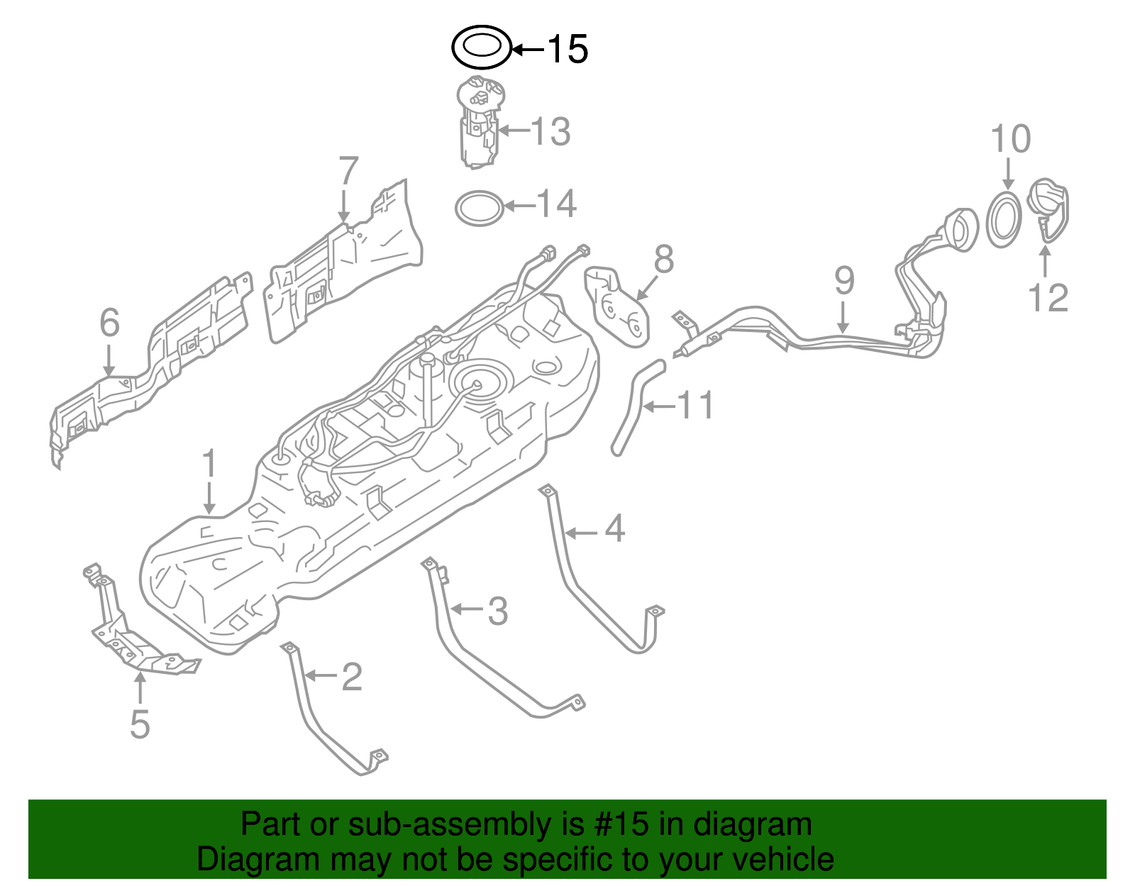 2013-2021 Nissan Fuel Tank Sending Unit Lock Ring 17343-1HJ0A | Nissan ...