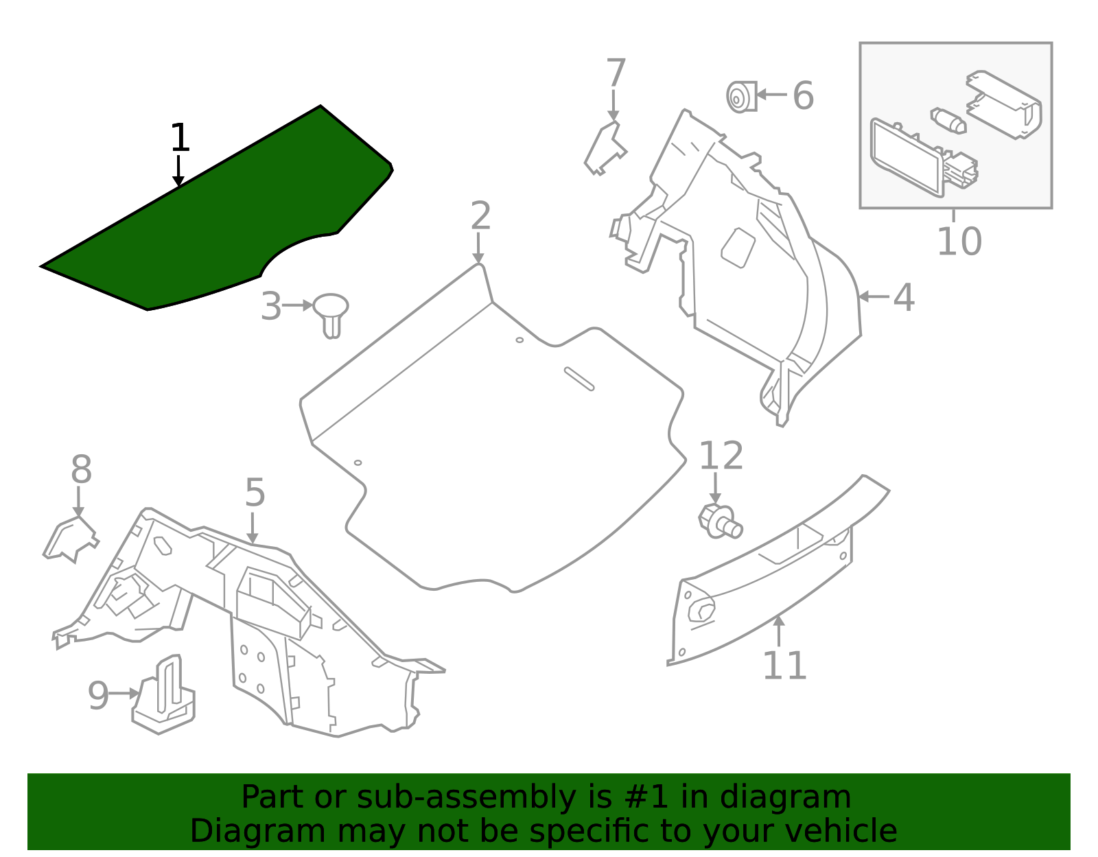 2018-2025 Nissan LEAF Rear Cargo Area Cover 79910-5SA1A | Nissan Parts OEM